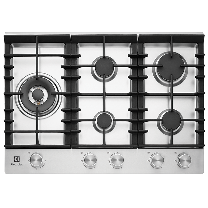 75cm 5 burner gas cooktop with front controls - EHG755SA | Electrolux NZ